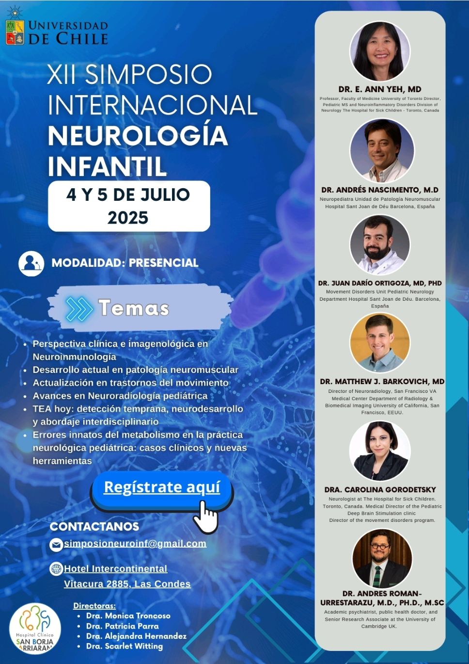 XII SIMPOSIO INTERNACIONAL DE NEUROLOGIA INFANTIL - Facultad de Medicina - Universidad de Chile
